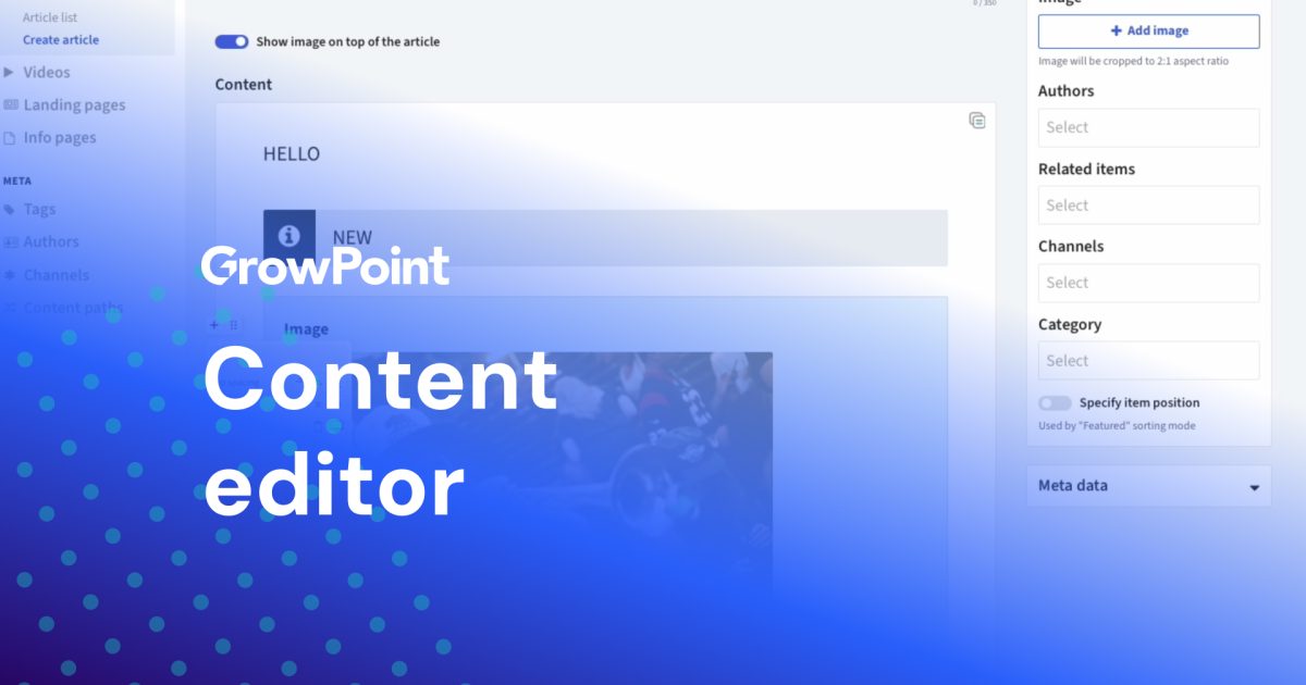 Content editor - GrowPoint.io